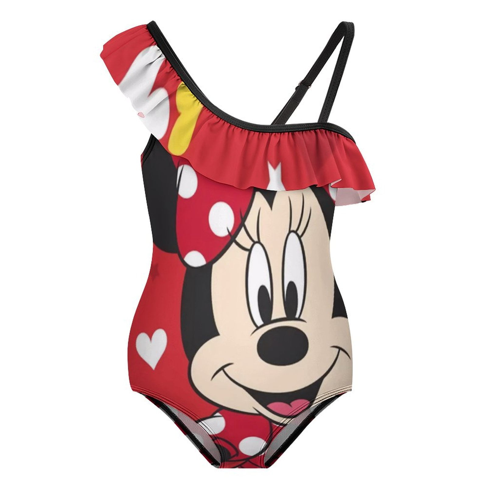 Mic-key Min-nie Mouse Girls Swimsuit One Piece Swimsuits Ruffle Bathing ...