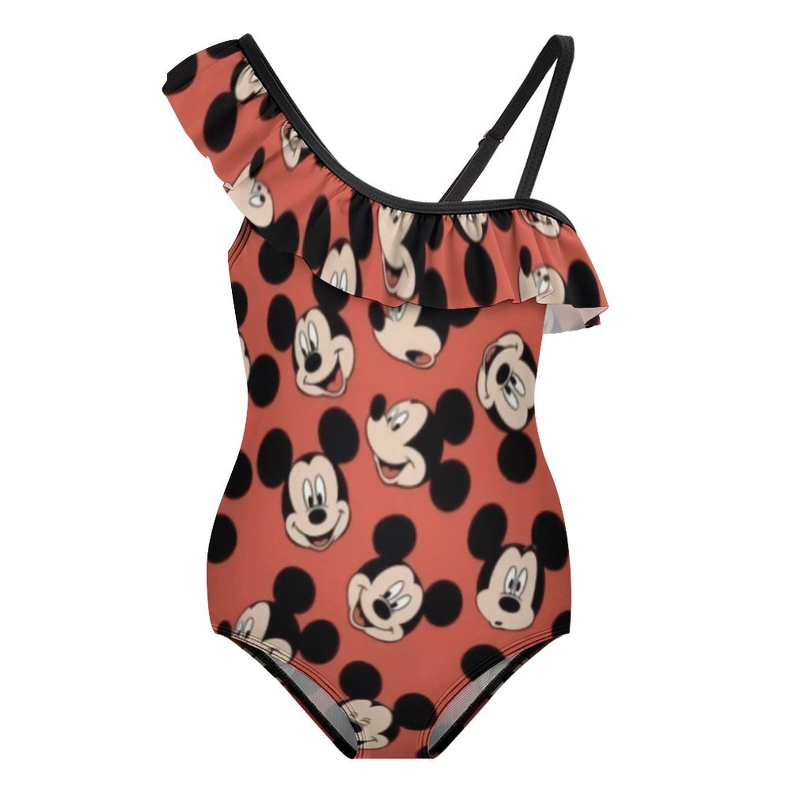 Mic-key Min-nie Mouse Girls Swimsuit One Piece Swimsuits Ruffle Bathing ...