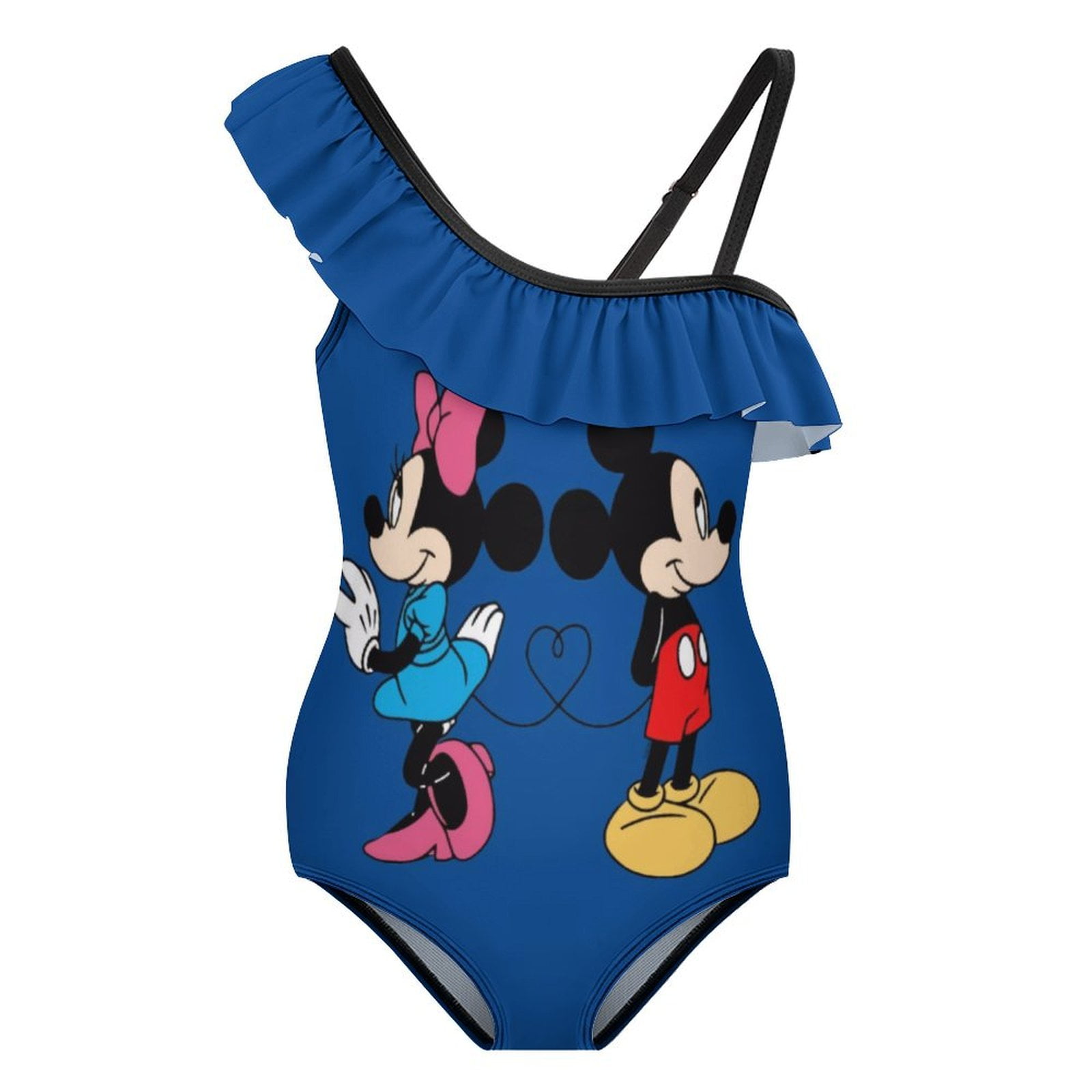 Mic-key Min-nie Mouse Girls Swimsuit One Piece Swimsuits Ruffle Bathing ...