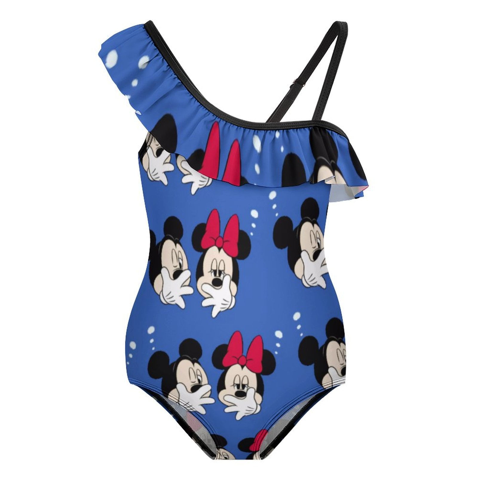Mic-key Min-nie Mouse Girls Swimsuit One Piece Swimsuits Ruffle Bathing ...