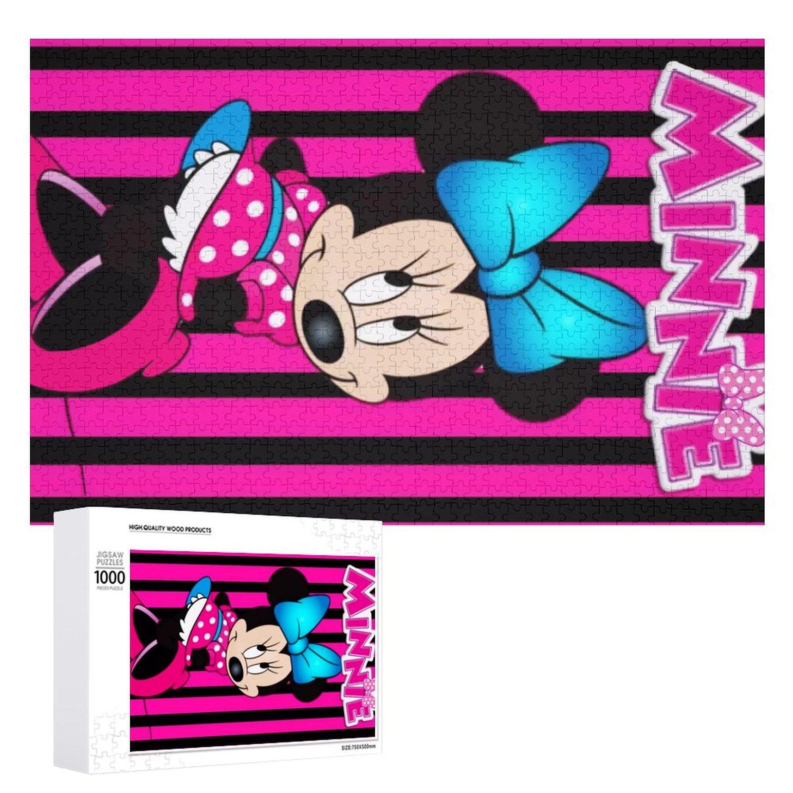 Mic-key Min-nie Mouse Jigsaw Puzzles Home Decors Family Challenge Toy ...