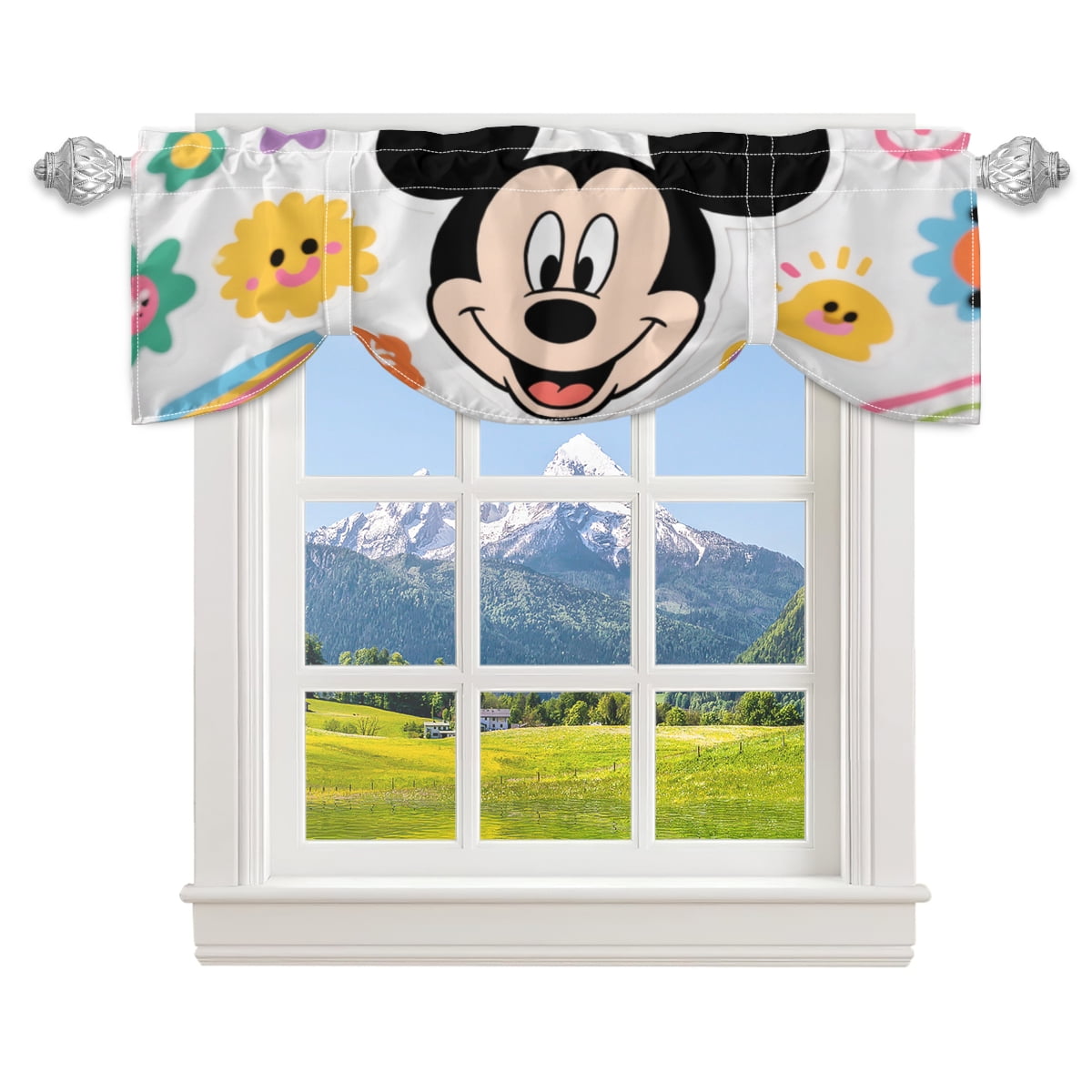 Mic×key Mou×se Blackout valance curtain waterproof soft rod pocket ...