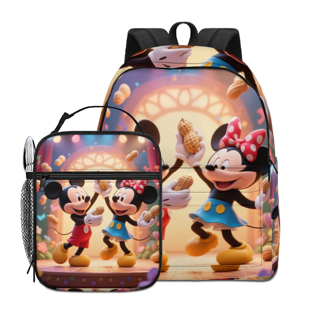 Mic×key Mouse Backpack with Insulated Lunch Box Set Unisex Travel ...