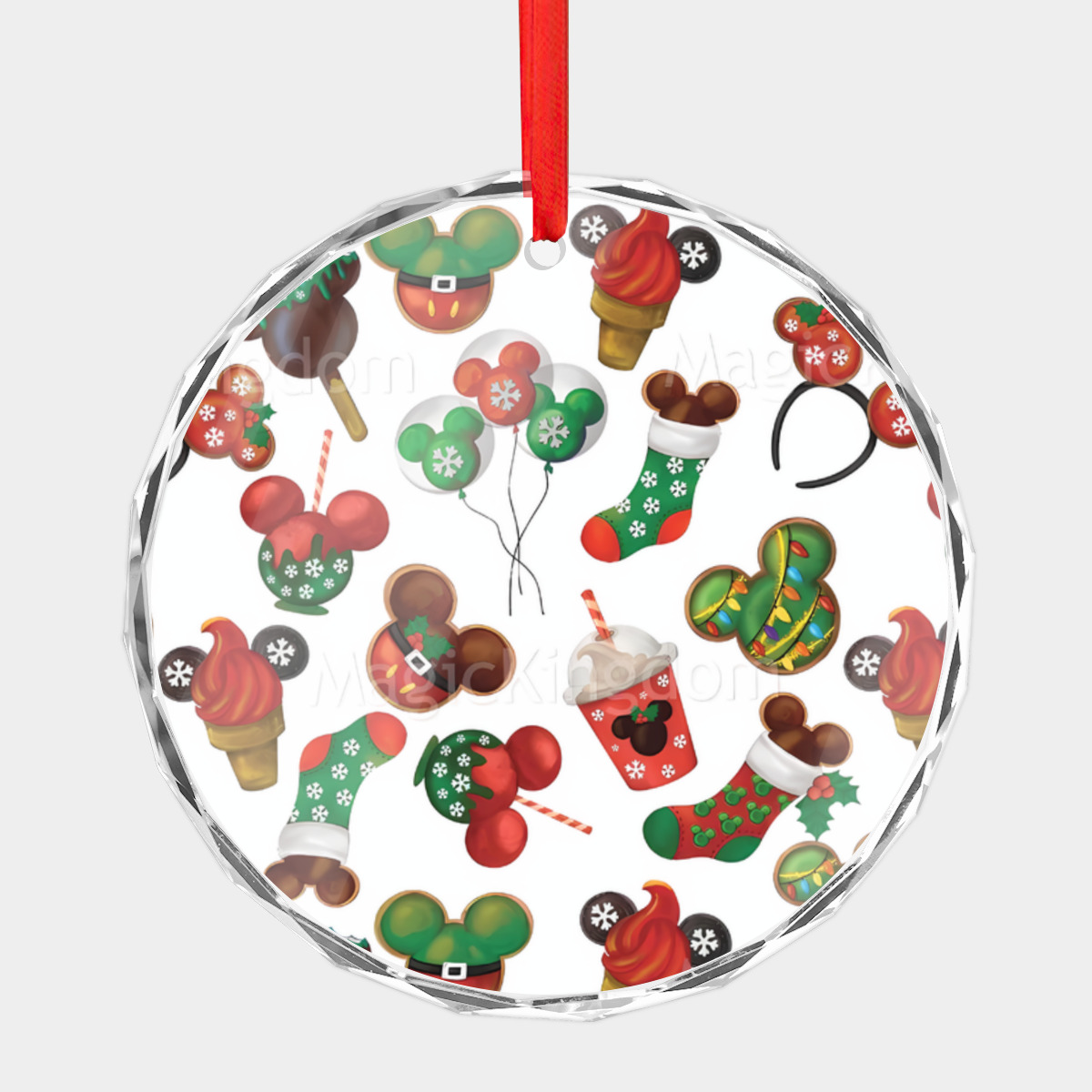 Mic key Mouse Christmas Crystal glass round pendant The best ...