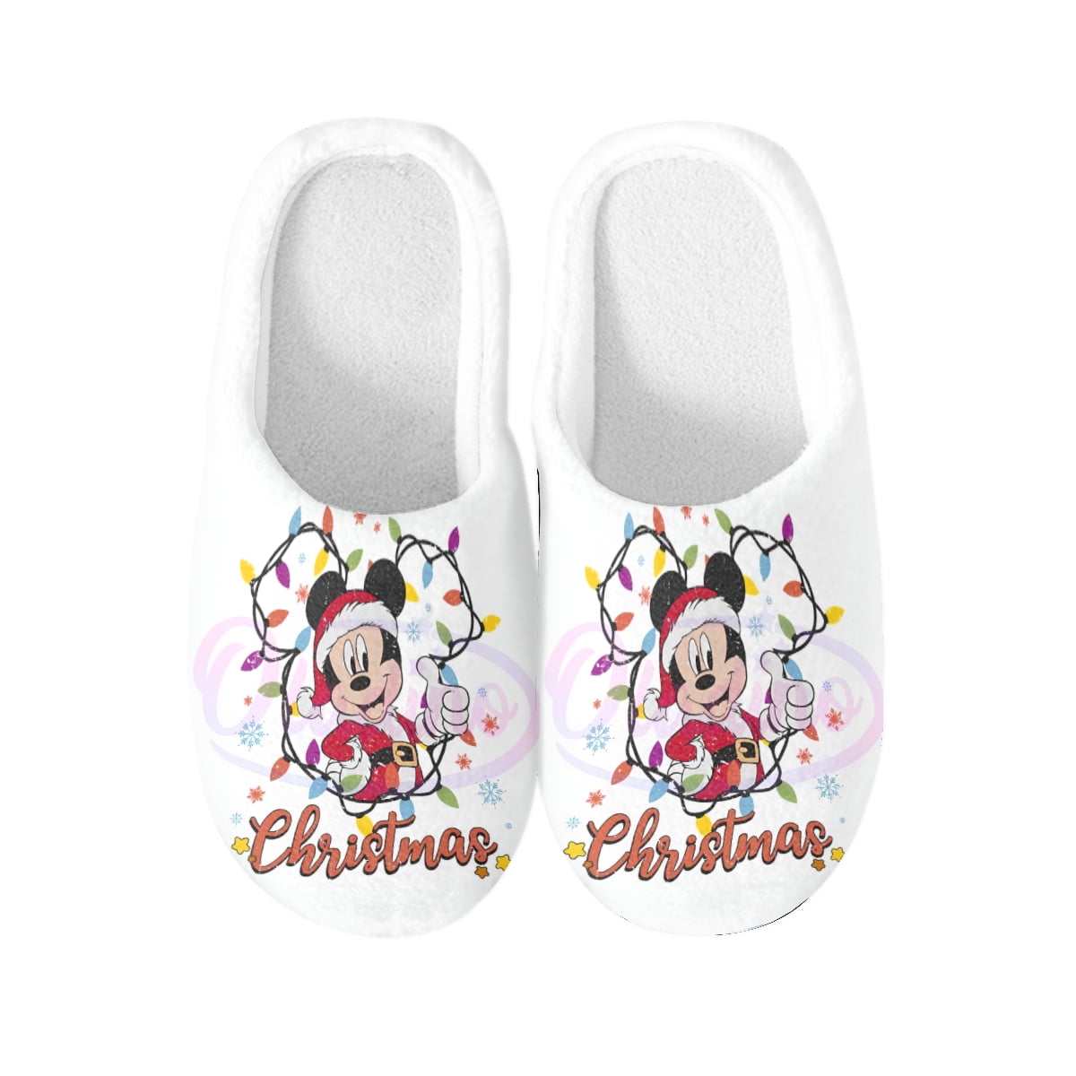 Mic key Mouse Christmas House Washable Cotton Slippers Cotton flannel ...