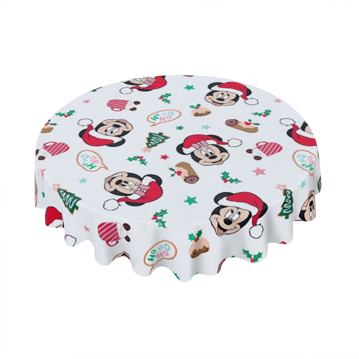 Mic key Mouse Christmas Round Tablecloth 60 Inch Cute Round Dots Skin ...