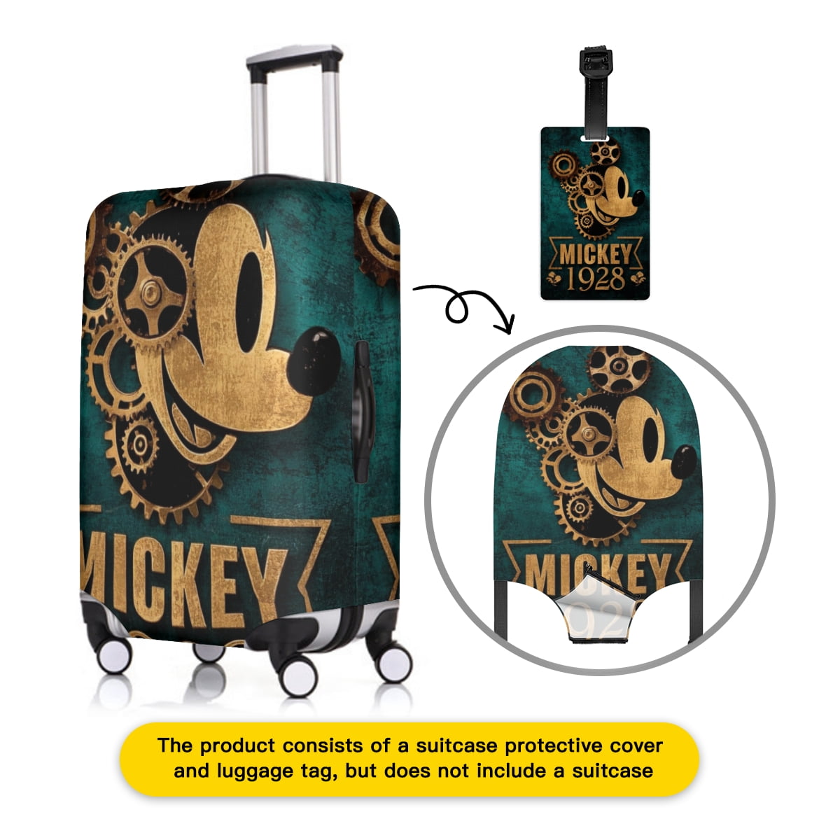 Mic×kkey Mouse Luggage Cover, Hard Shell Suitcase Cover with Luggage ...