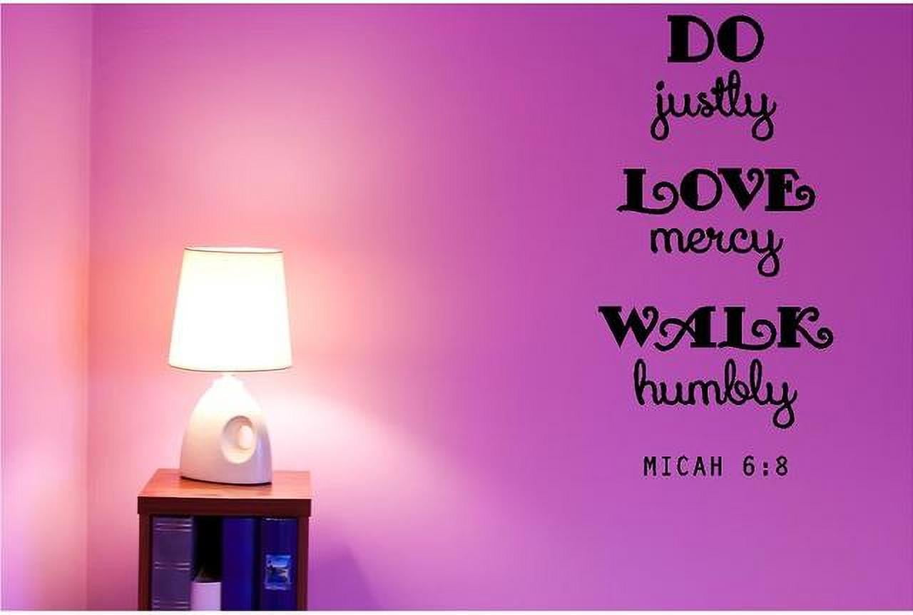Micah 6:8 Bible Verse Wall Decal | Religious Decor / Lettering 20"40 ...