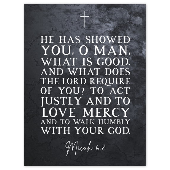 Micah 6:8 Love Mercy Walk Humbly With Your God Christian Bible Verse ...