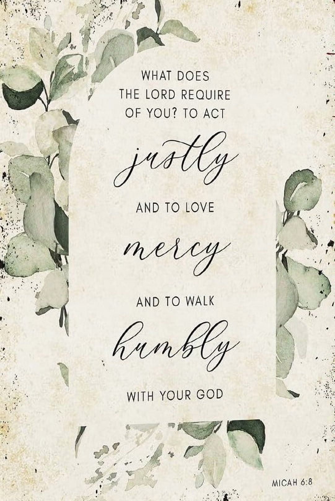 Micah 6 8 Wall Art Walk Humbly Bible Verse Wall Decor Poster - Walmart ...