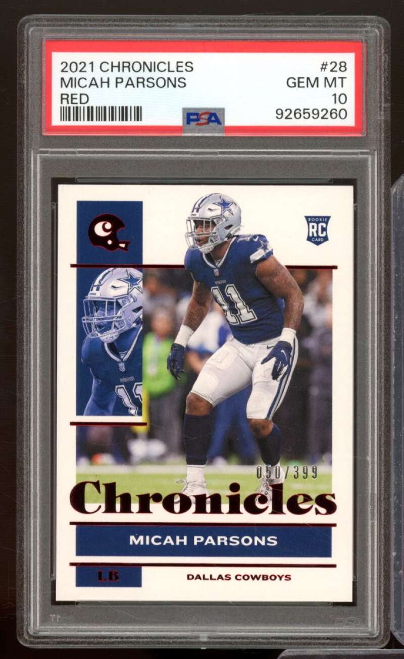 Micah Parsons Rookie Card 2021 Chronicles Gem Red #28 (pop 4) PSA 10 ...