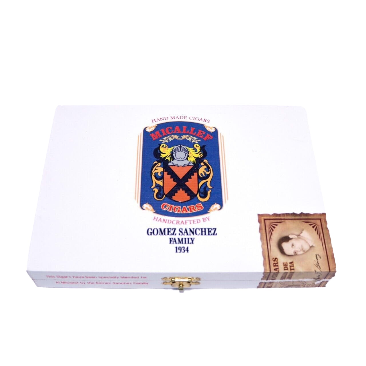 Micallef Churchill Gomez Sanchez Habano Empty Wood Cigar Box 8" x 5.75 ...