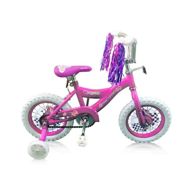 Micargi 12 In. Pink Finish BMX Bicycle for Girls with Training Wheels ...