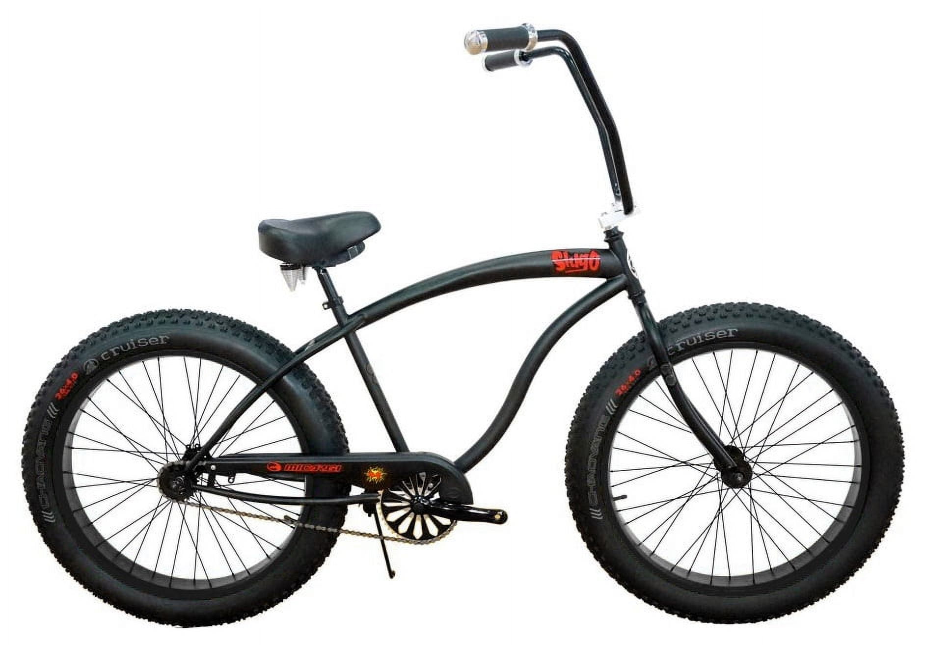 "Micargi SLUGO 26"" Bicycle Beach Cruiser, Single Speed, Black Hi Rise ...