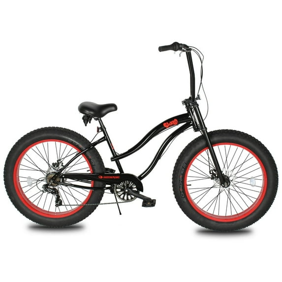 Micargi SLUGO SS 26-Inch Women’s Fat Tire Beach Cruiser Bike – 7-Speed ...