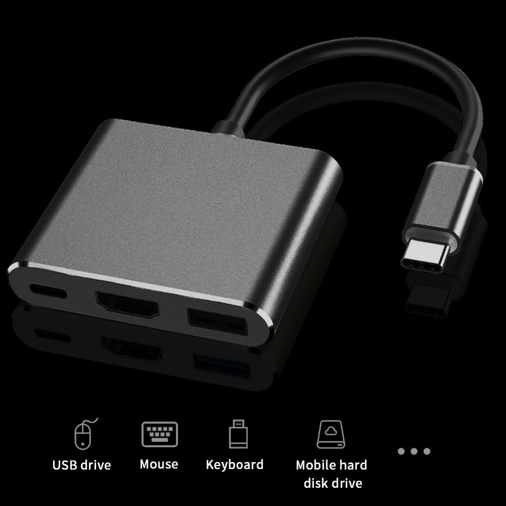 Mice Keyboard Type C To USB Laptop TV Projector Stable Signal Portable ...