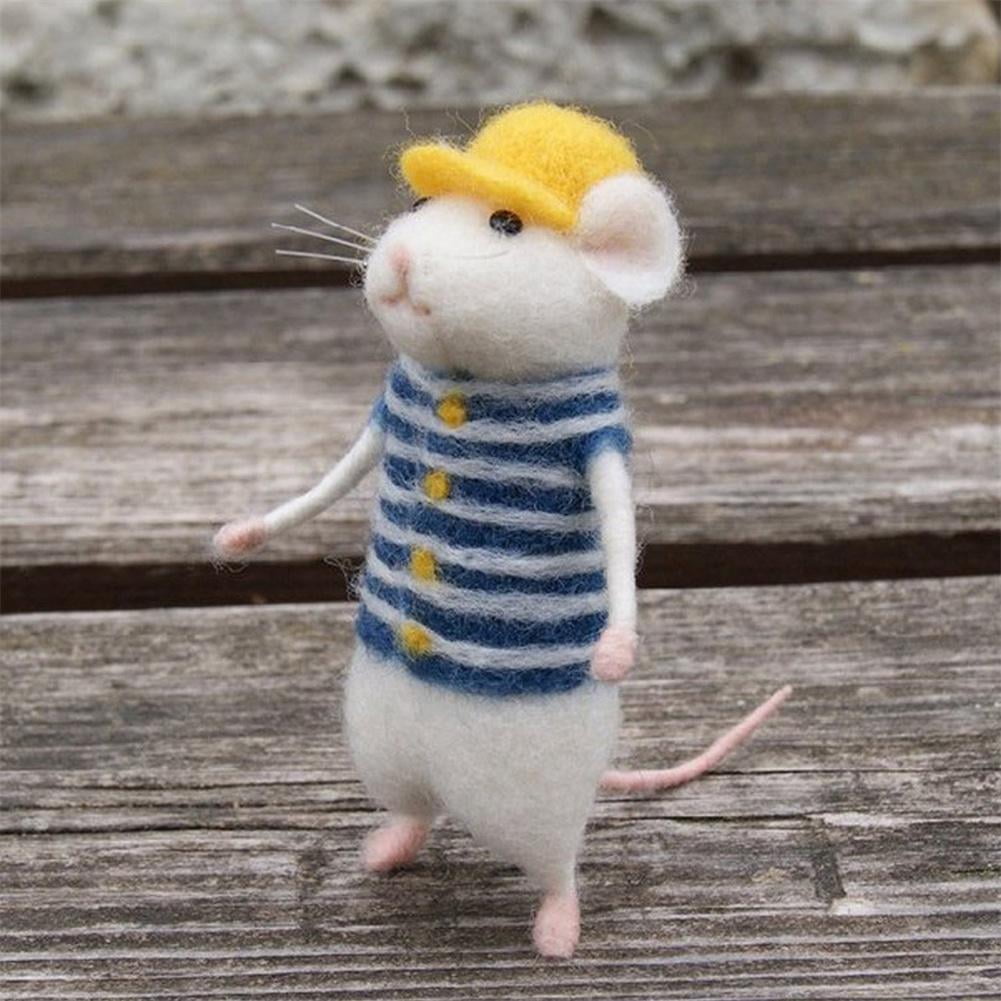 Mice Needle Felting Starter Kit, Non-Finished Felt Mouse Craft Kit ...