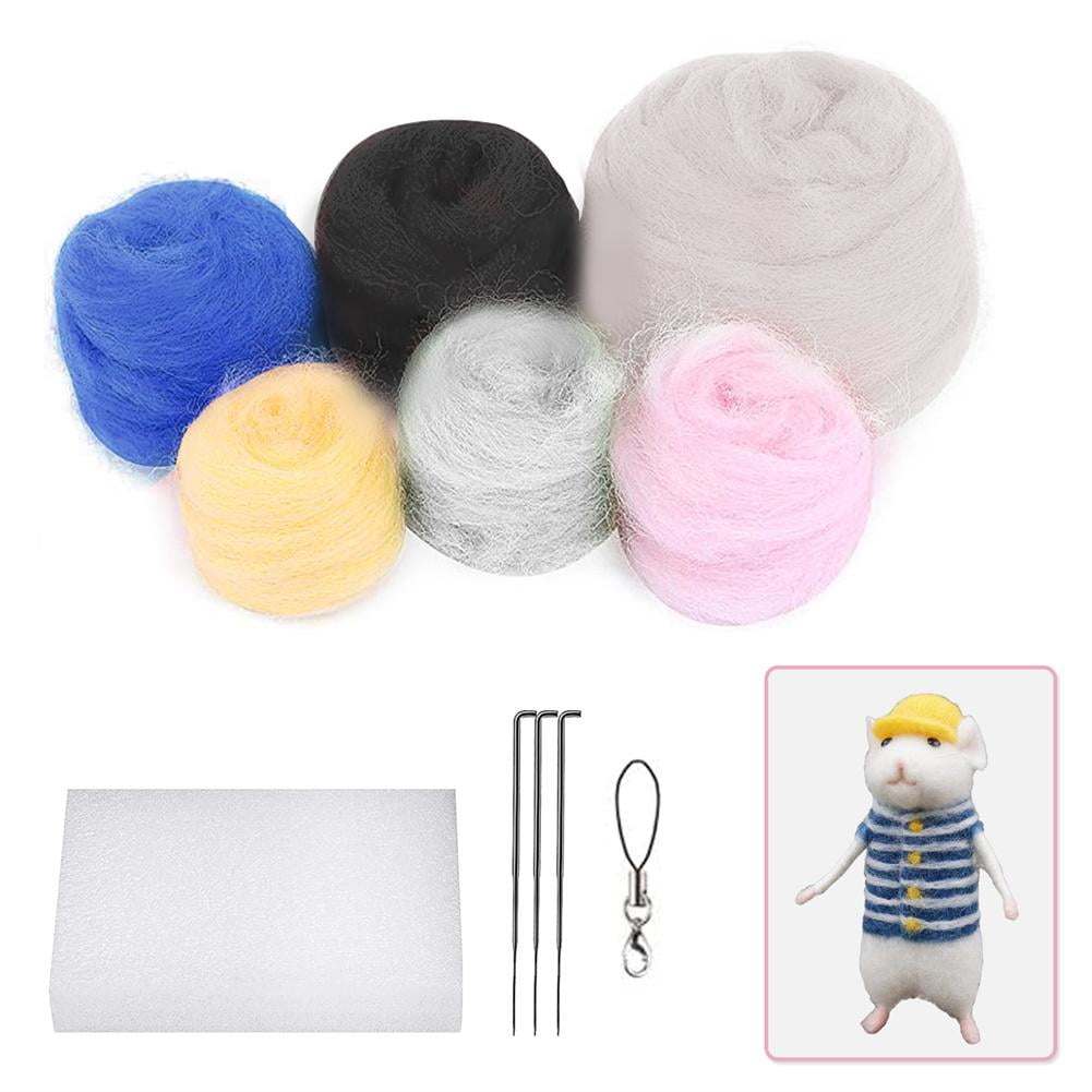 Mice Needle Felting Starter Kit, Non-Finished Felt Mouse Craft Kit ...