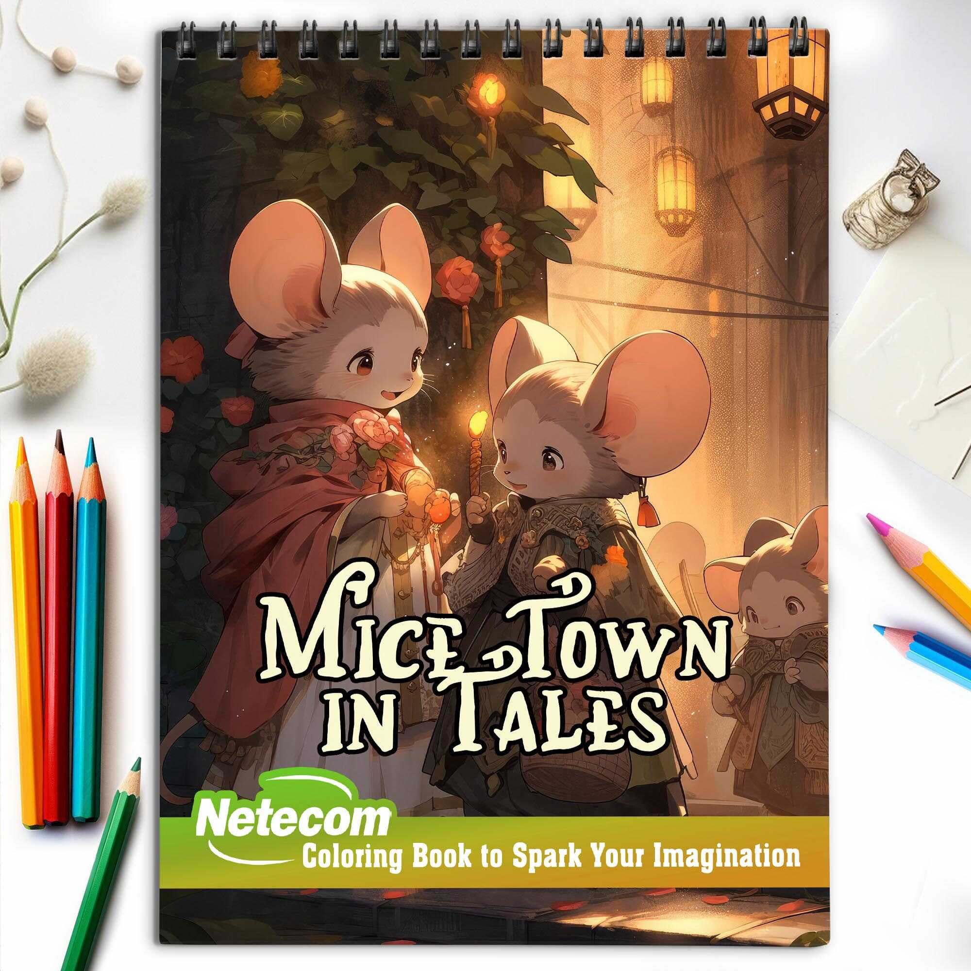 Mice Town in Tales Spiral Bound Coloring Book, Embark on a Coloring ...