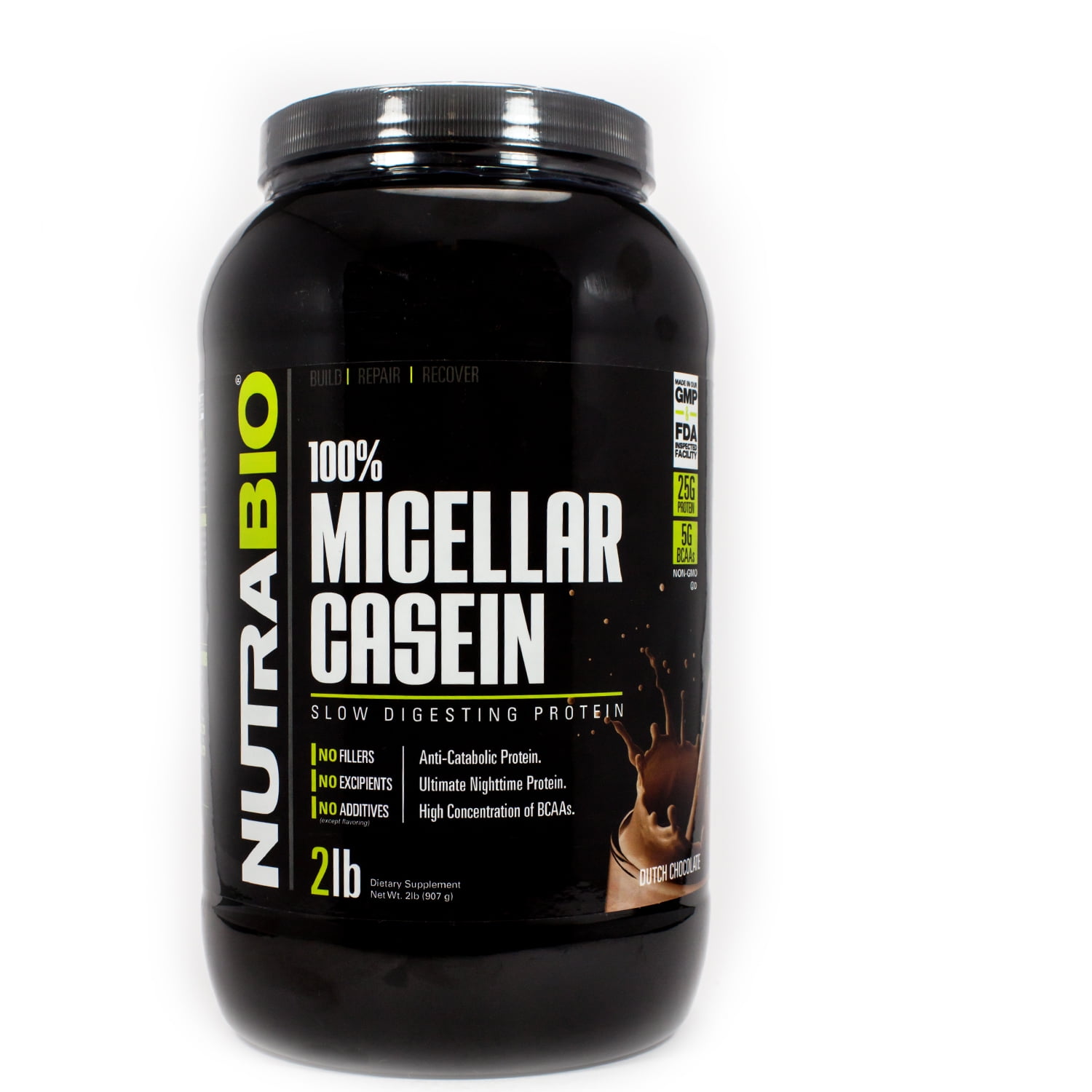 NutraBio Micellar Casein Chocolate Nutrition Protein Supplement Powder - 2 Pound - Walmart.com