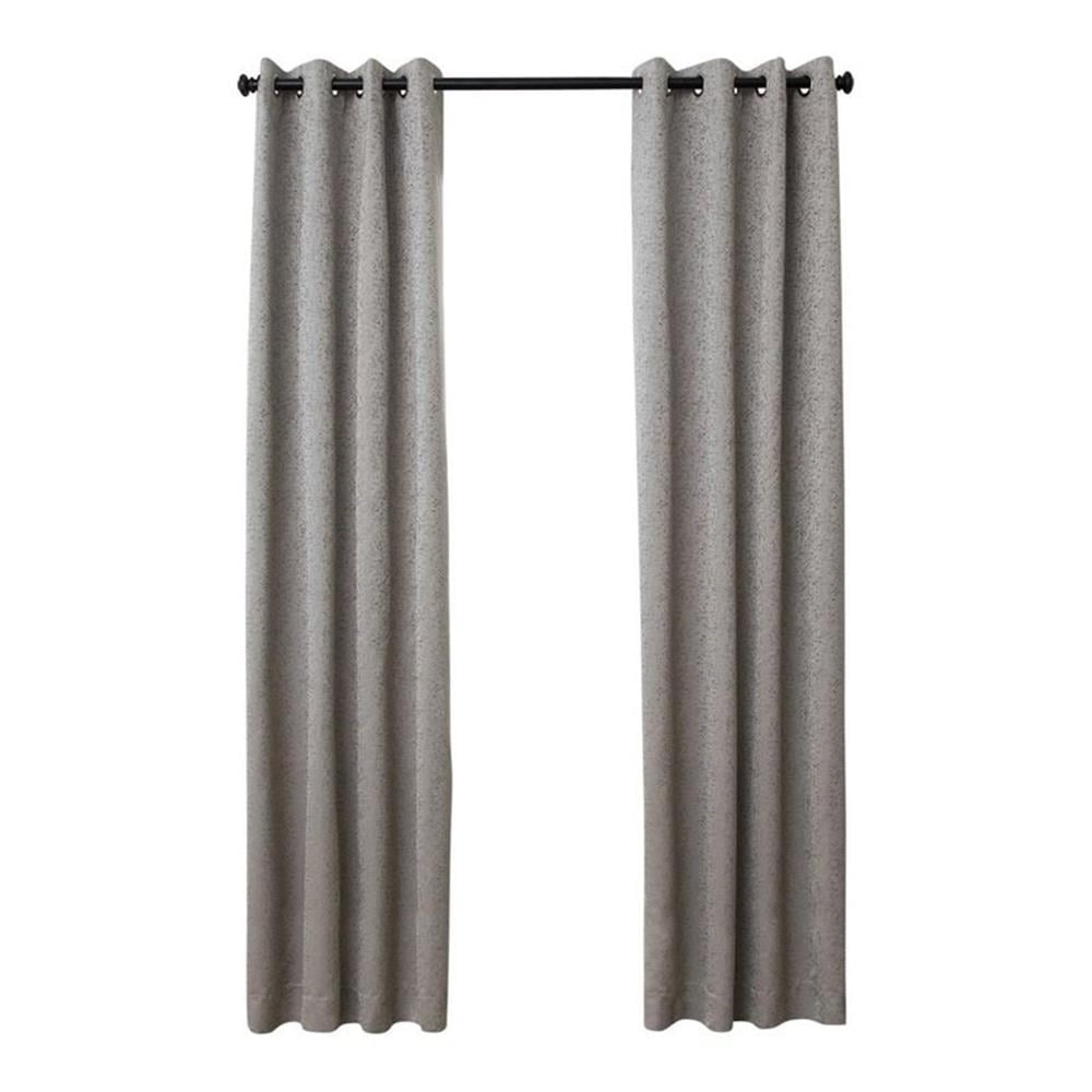 Michael Amini Aspen 50"x84" Grommet Window Curtain Panel - Cement Gray ...