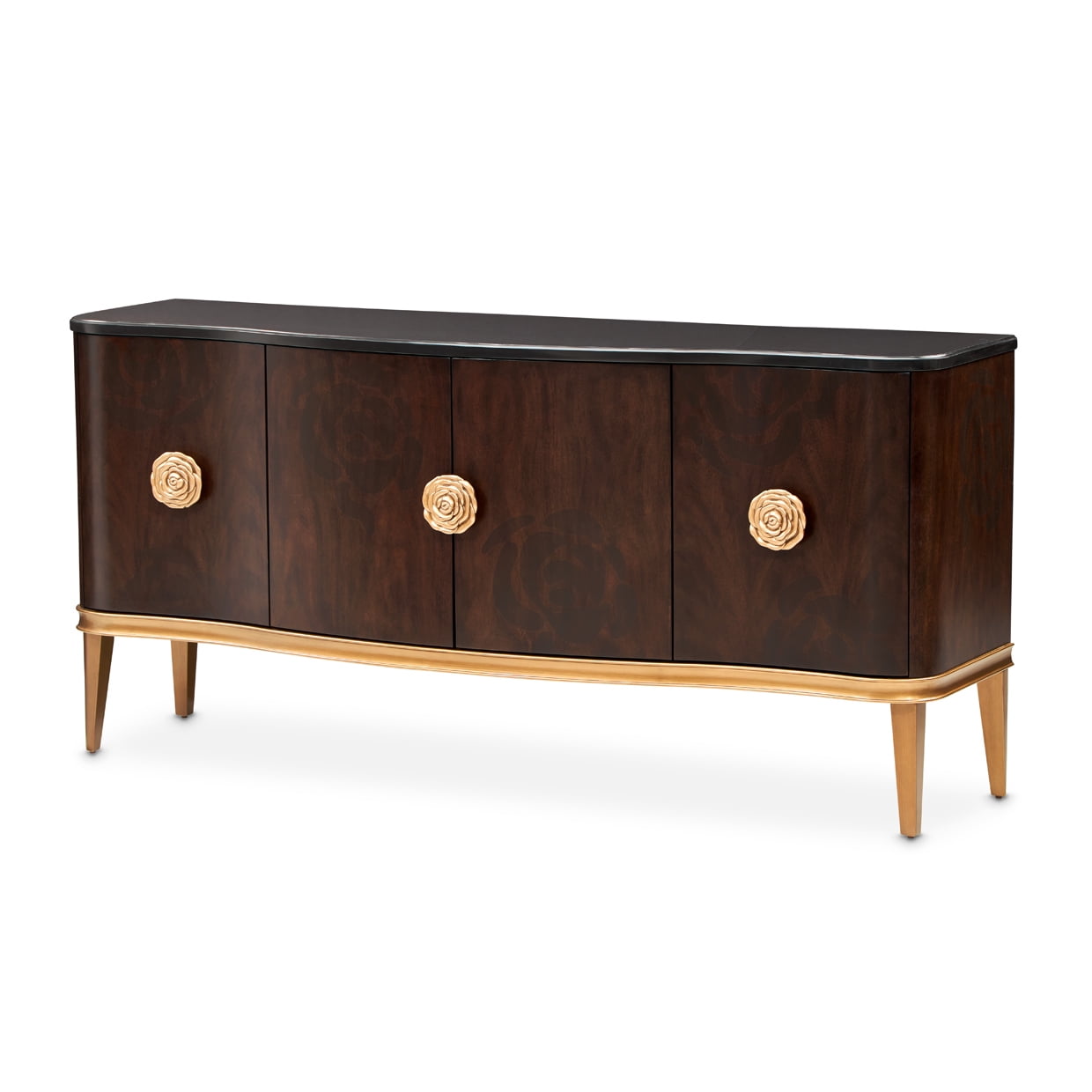Michael Amini Camellia Field Sideboard in Warm Pecan - Walmart.com