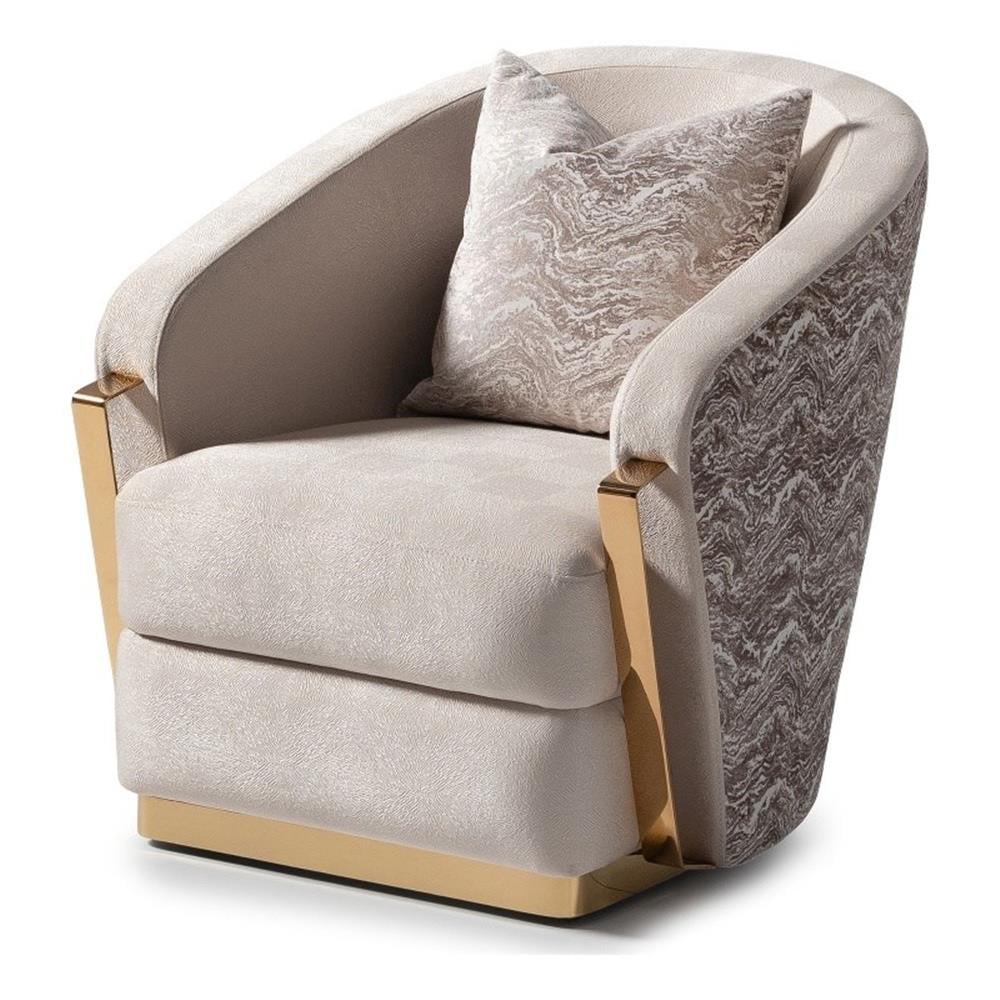 Michael Amini Carmela Accent Chair - Almond/Gold - Walmart.com