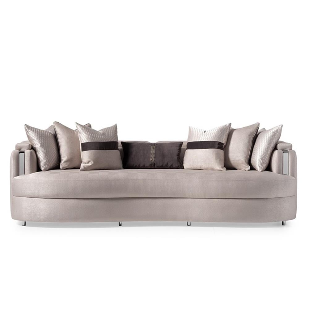 Michael Amini Carmela Mansion Sofa - Zinc/Silver - Walmart.com