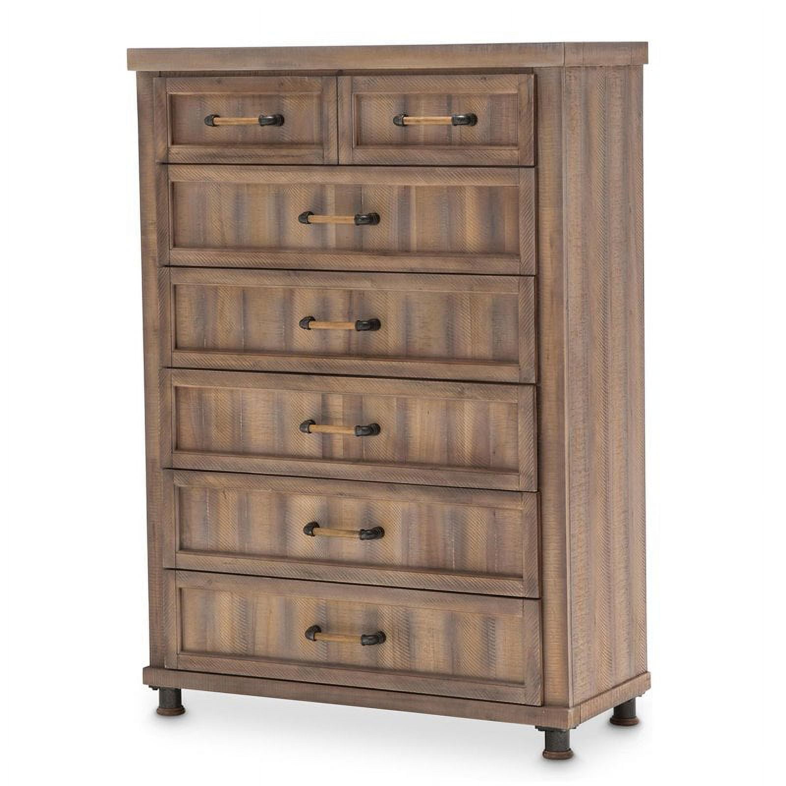 Michael Amini Crossings 6-Drawer Wood & Metal Chest in Reclaimed Barn ...