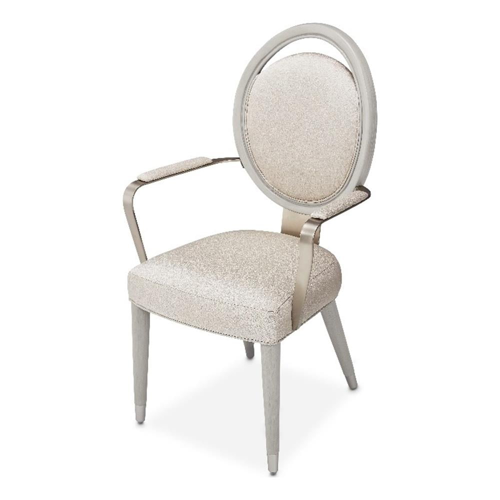 Michael Amini Eclipse Dining Arm Chair in Moonlight Gray - Set of 2 ...