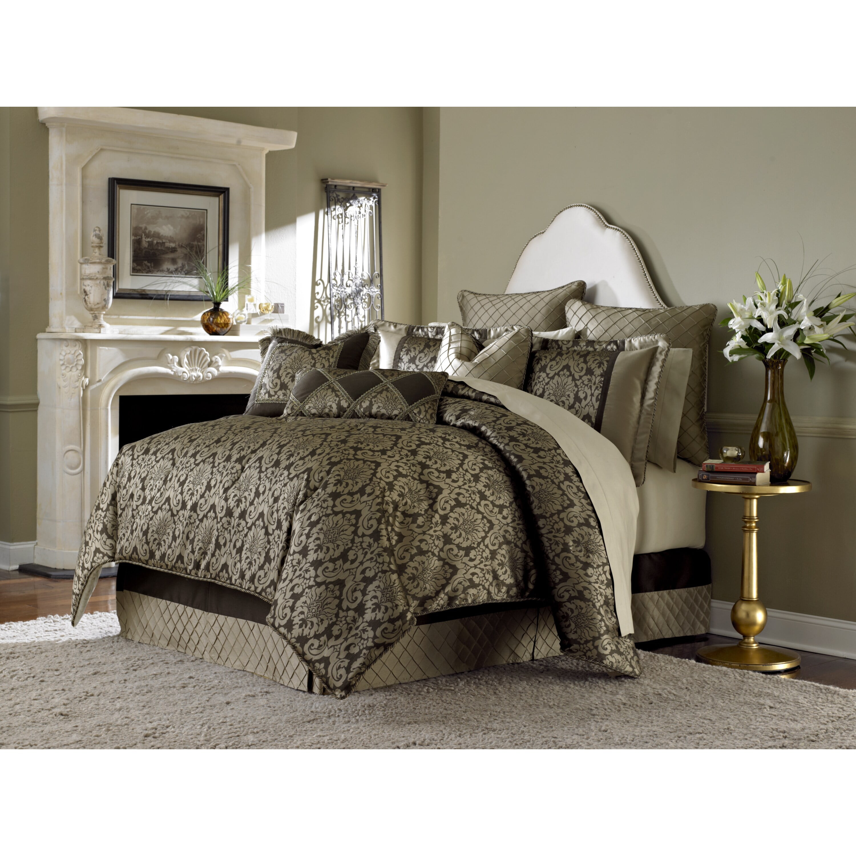 Michael Amini Imperial 10-Piece King Comforter Set - Bronze - Walmart.com