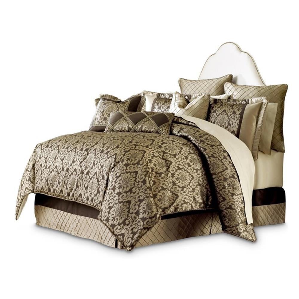 Michael Amini Imperial 9-Piece Queen Comforter Set in Bronze - Walmart.com