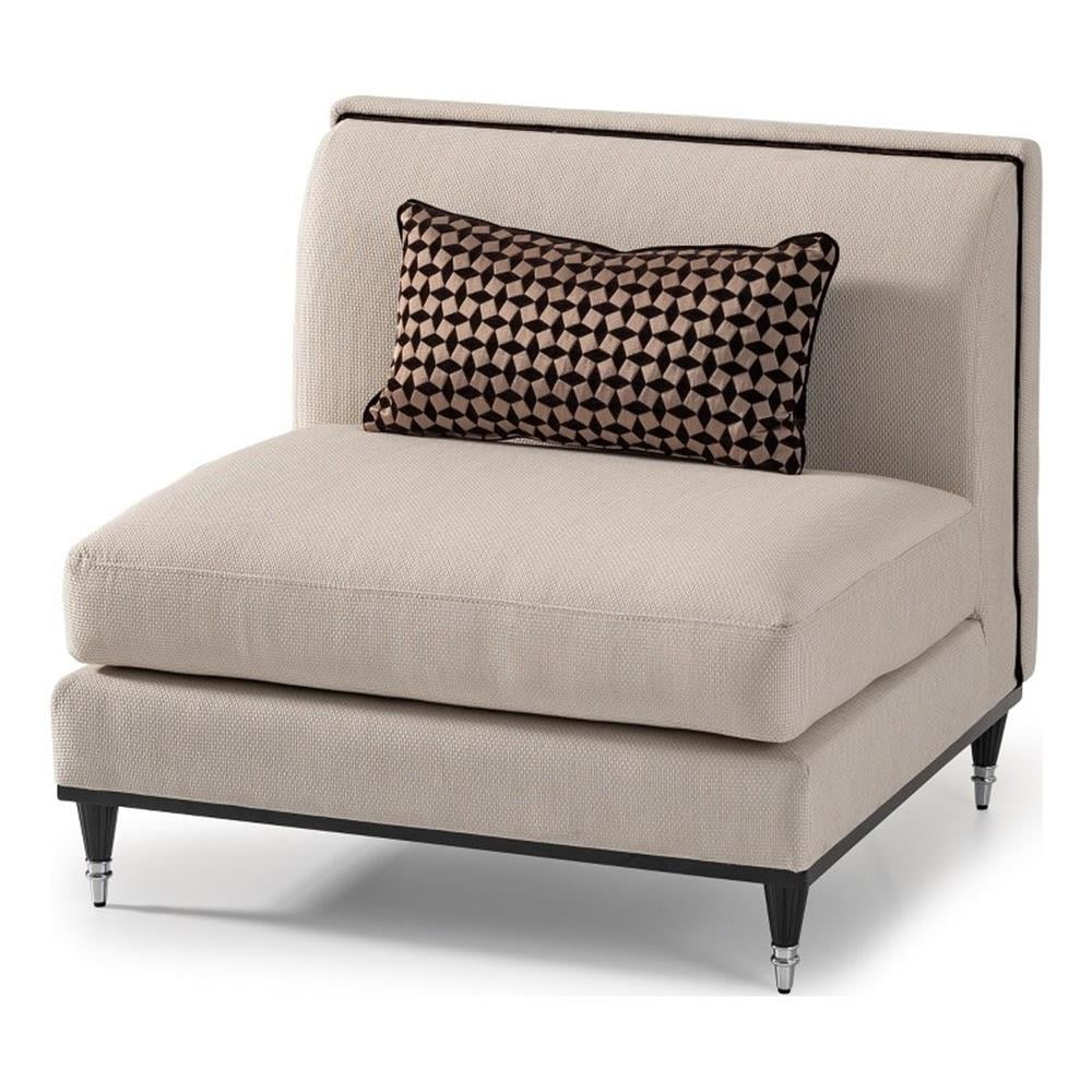 Michael Amini La Francaise Armless Accent Chair - Cafe au Lait/Black ...