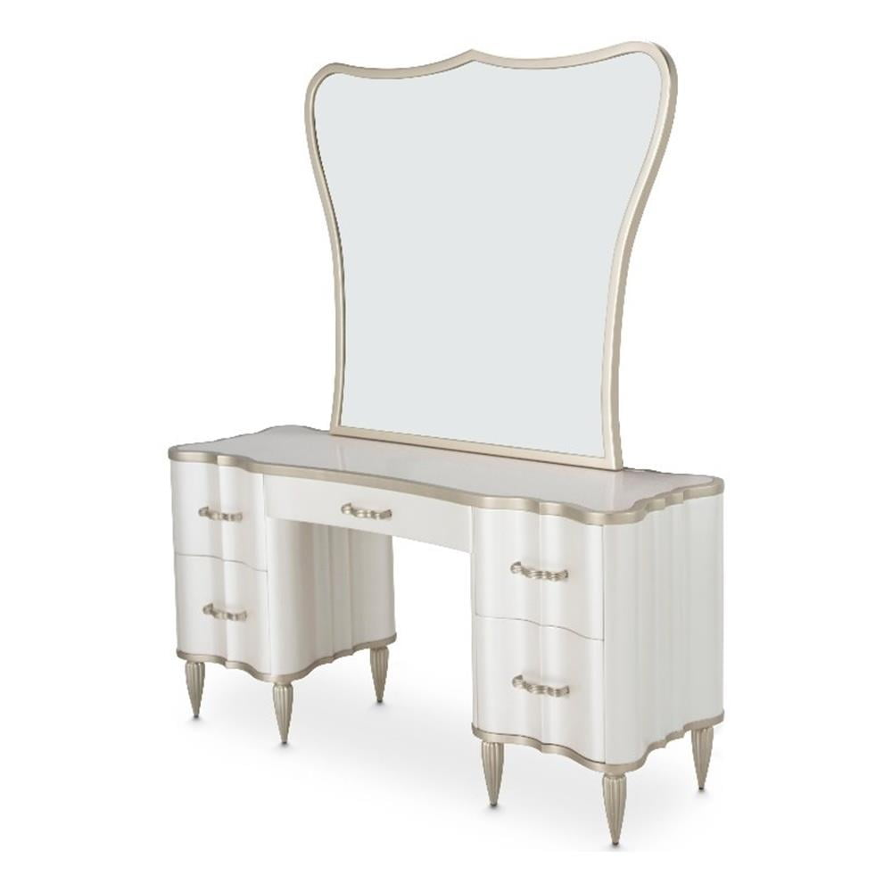 Michael Amini London Place Vanity with Mirror - Creamy Pearl - Walmart.com
