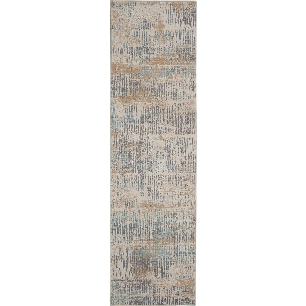 Michael Amini MA90 Uptown Area Rug, Beige/Aqua, 2'2" x 7'6" - Walmart.com