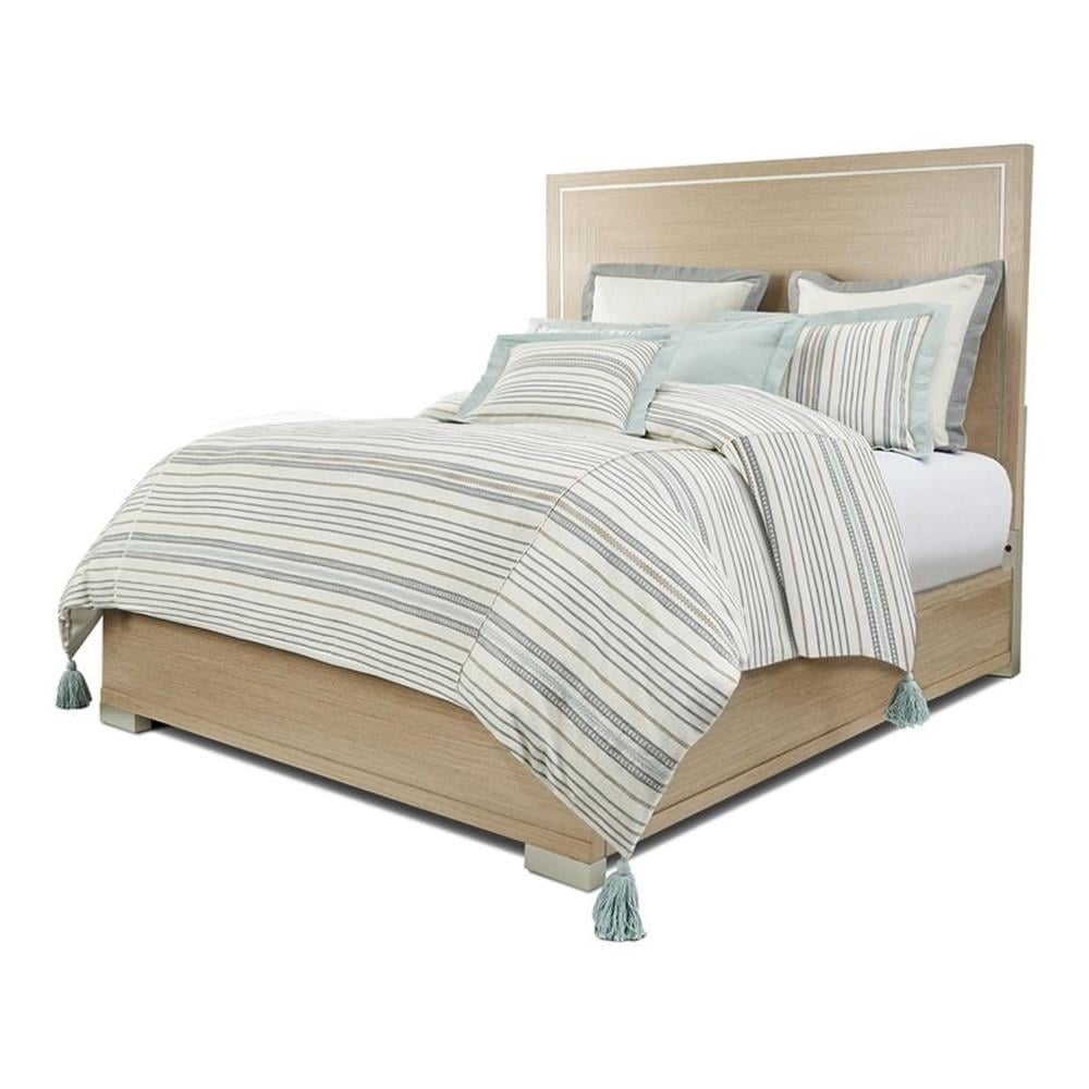 Michael Amini Max 7-piece Stripe Design Cotton Queen Duvet Set in ...