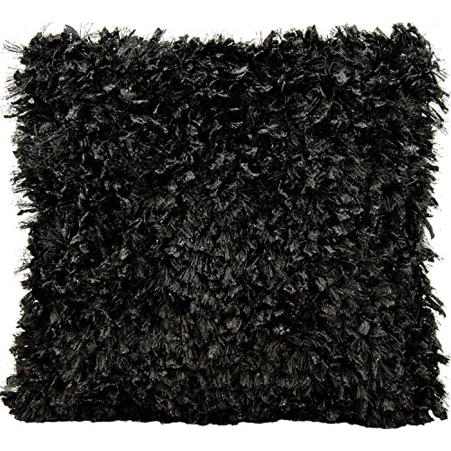 Michael Amini Pillow Black Shimmer Shag Pillow - Walmart.com