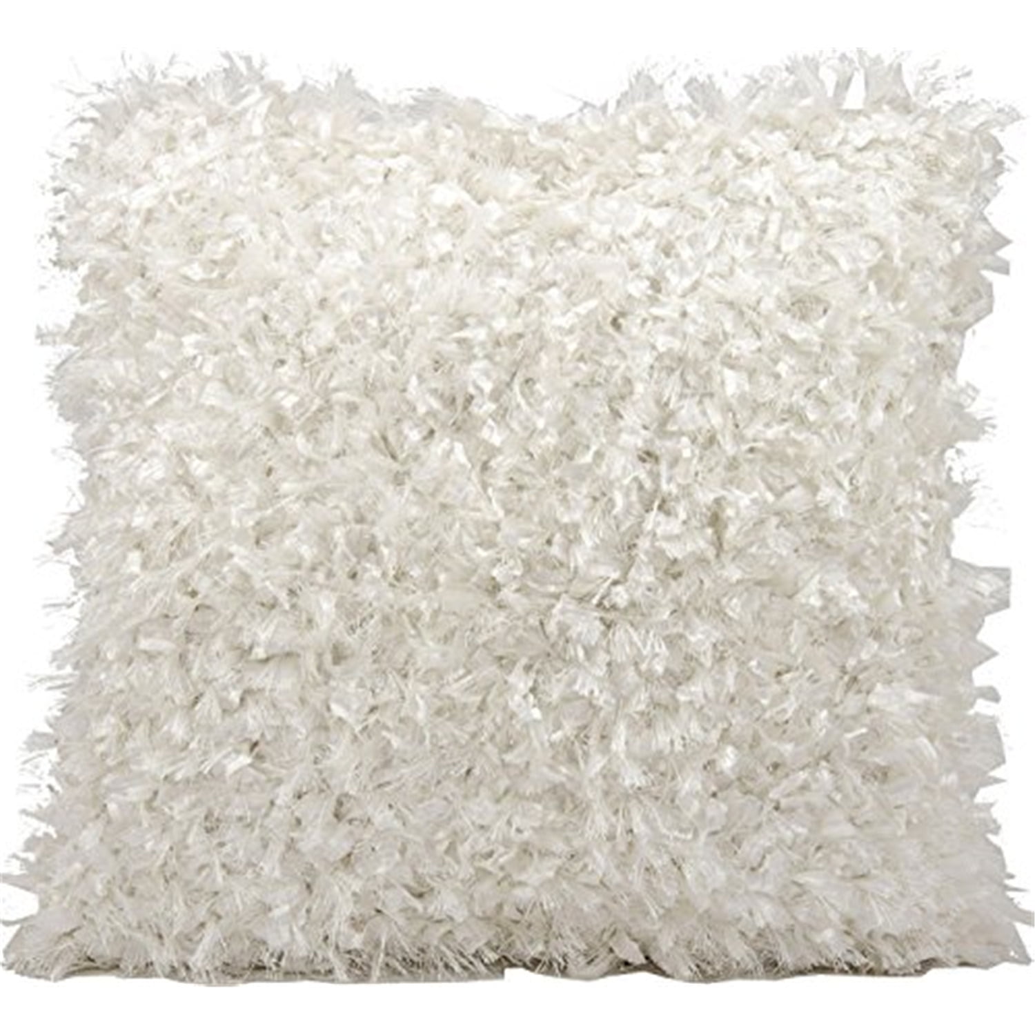 Michael Amini Pillow White Shimmer Shag Pillow - Walmart.com
