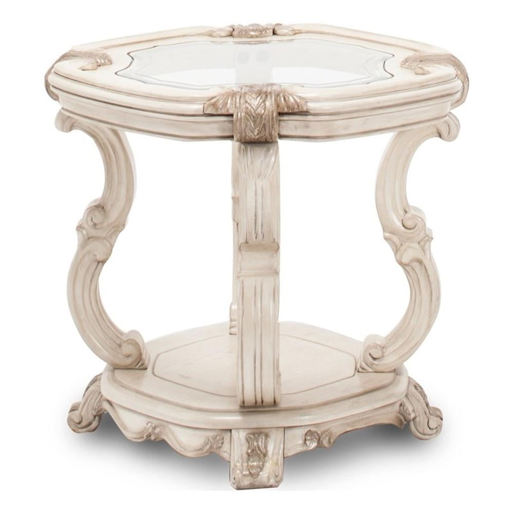 Michael Amini Platine de Royale Traditional Wood End Table - Champagne ...