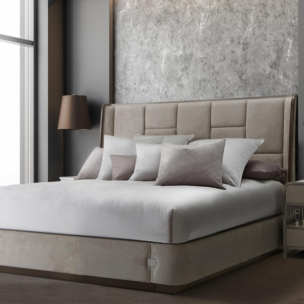 Michael Amini Spectrum 10-Piece Fabric King Comforter Set in Pearl ...