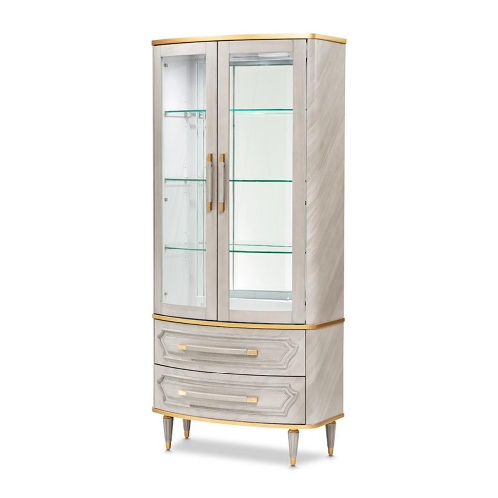 Michael Amini St. Charles Display Cabinet - Dove Gray - Walmart.com