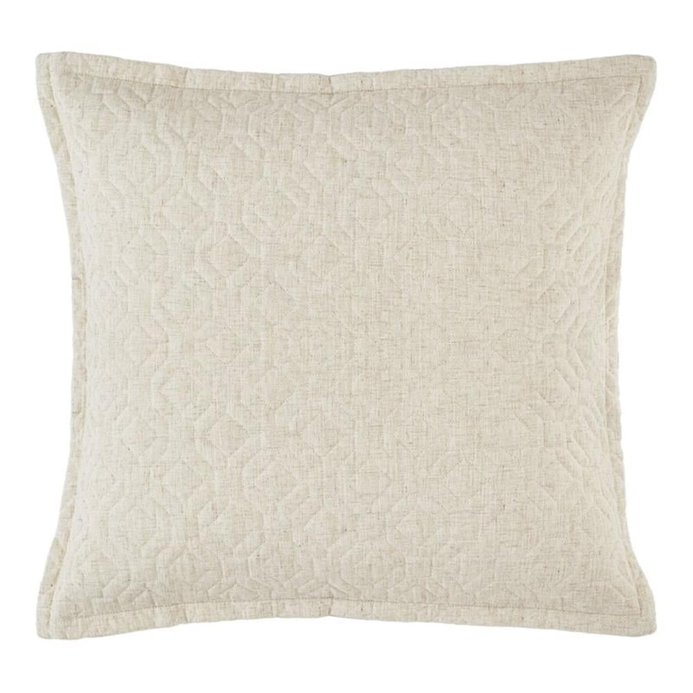 Michael Amini Taylor 26" Square Linen Blend Euro Sham - Natural ...