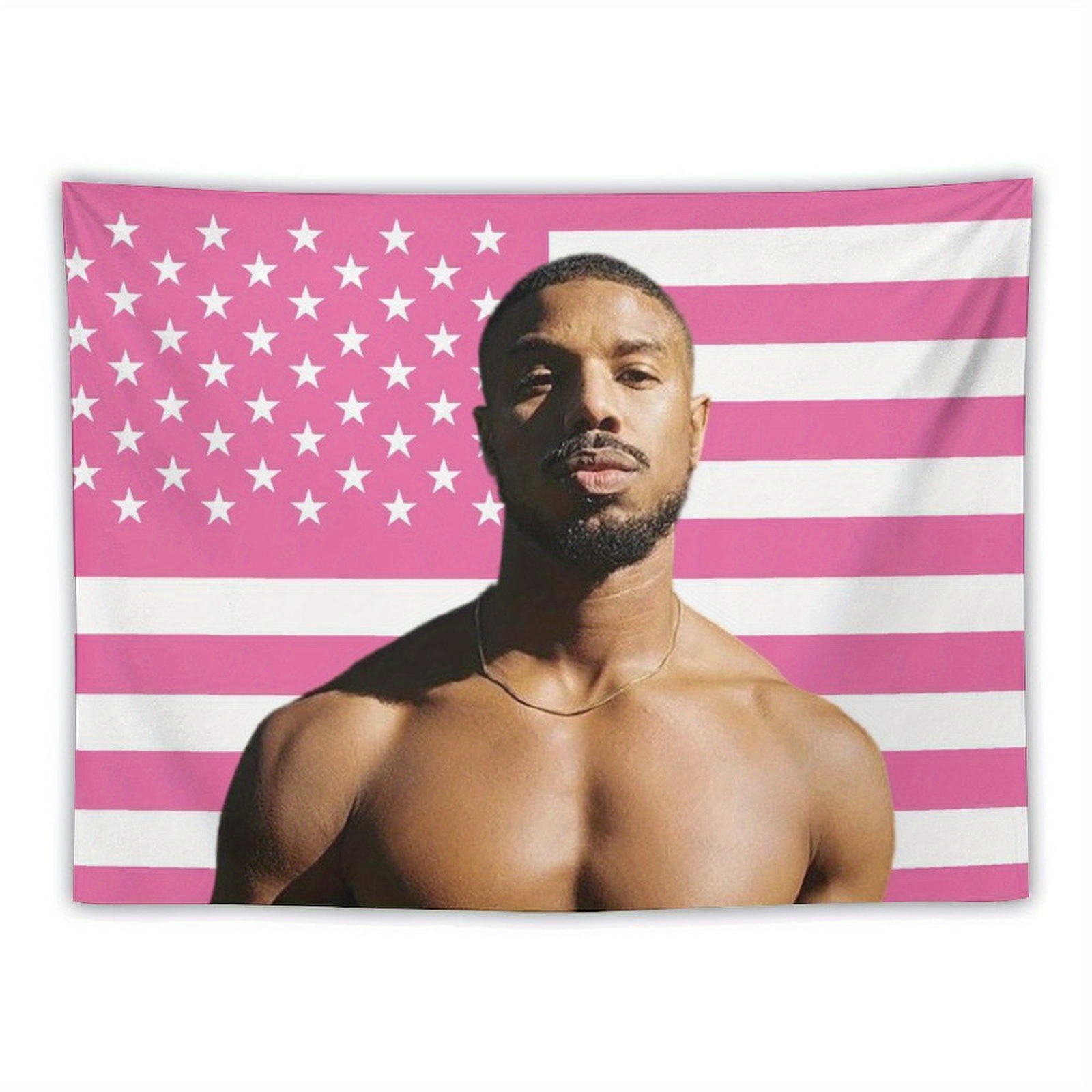 Michael B. American Flag Tapestry Wall Hanging - Peach Light Beige ...