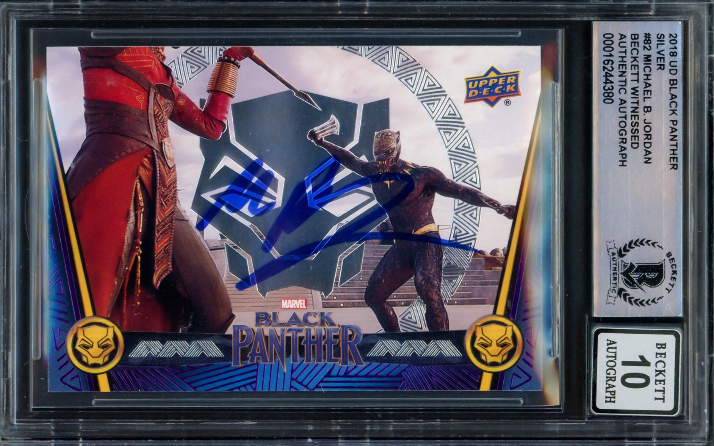 Michael B. Jordan Autographed 2018 Upper Deck Black Panther Silver Card ...