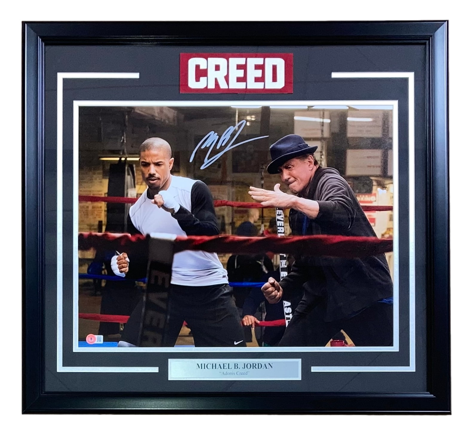 Michael B Jordan Signed Framed 16x20 Creed Training Photo w/ Stallone ...