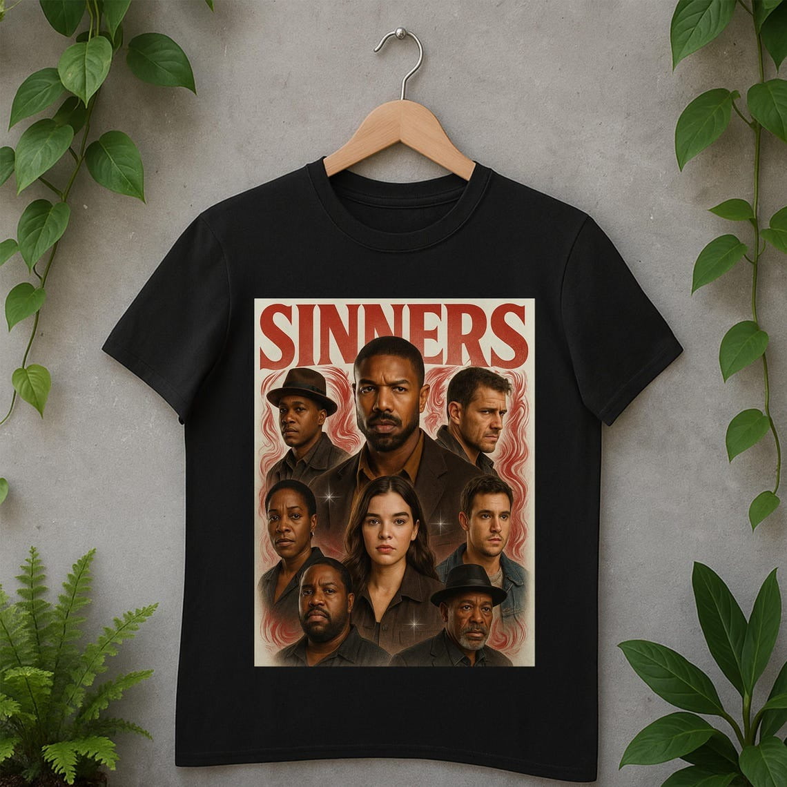 Michael B. Jordan Sinners Movie Tee, Vampire Gothic Horror T-Shirt ...
