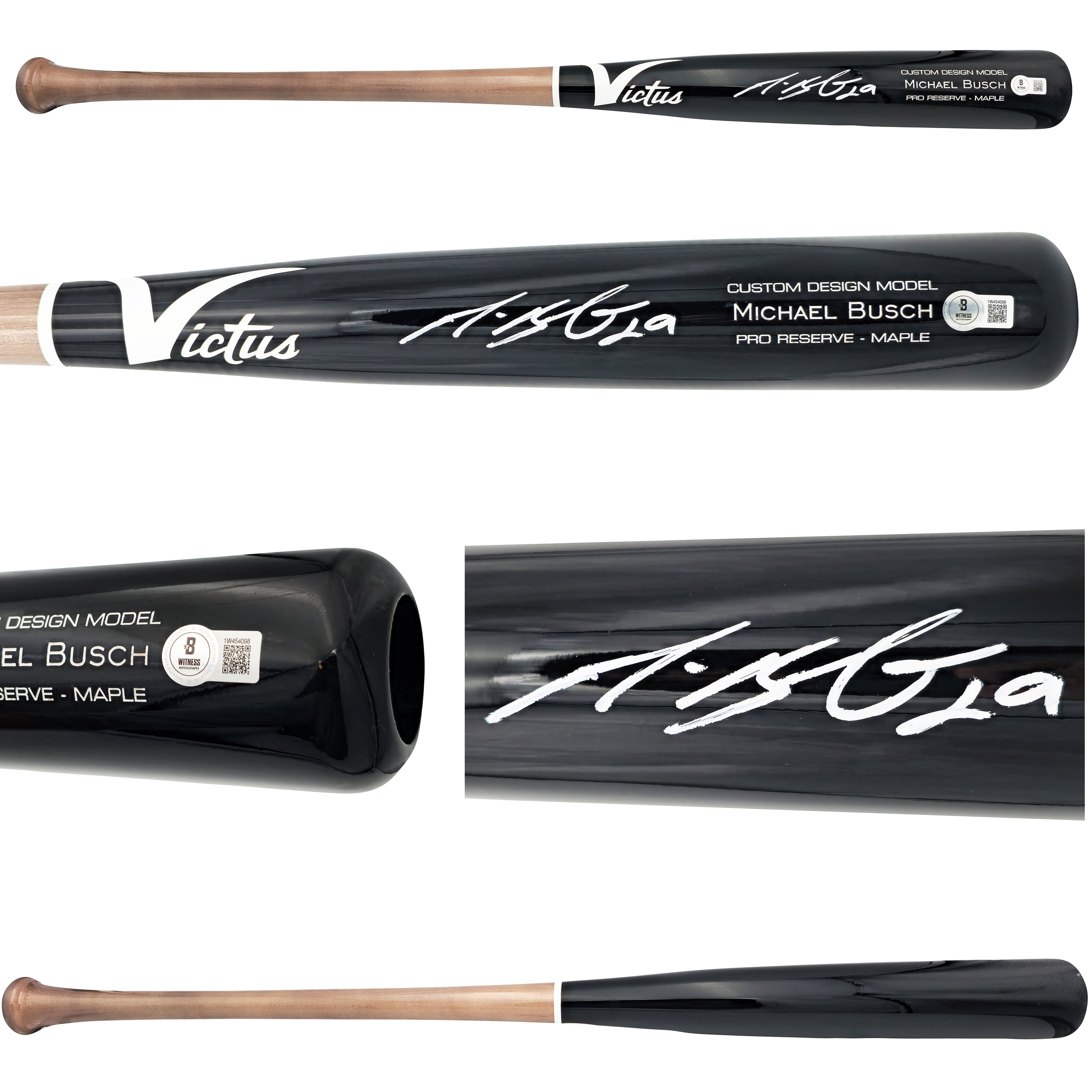 Michael Busch Autographed Black Victus Player Model Baseball Bat ...