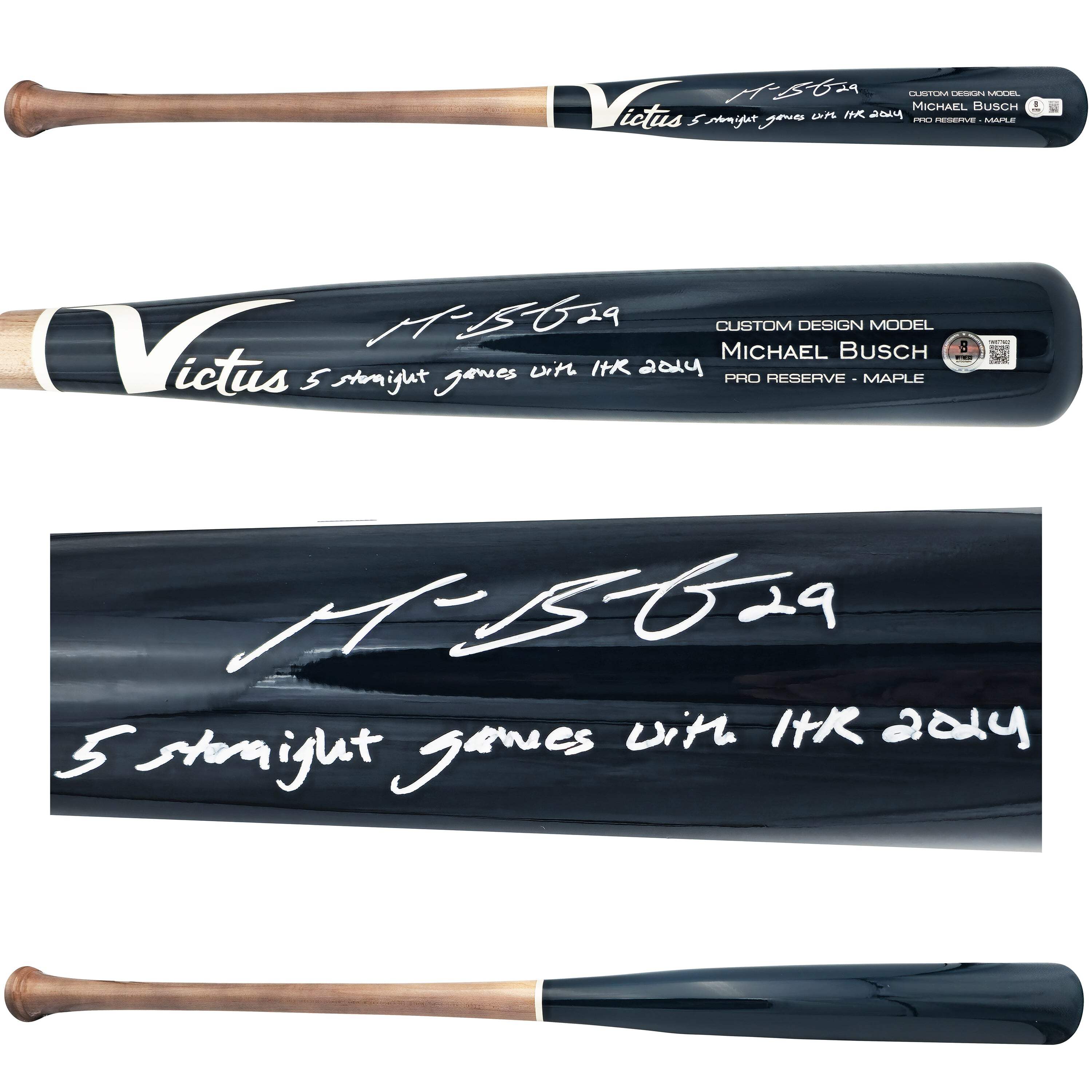 Michael Busch Autographed Navy Victus Player Model Baseball Bat Chicago ...