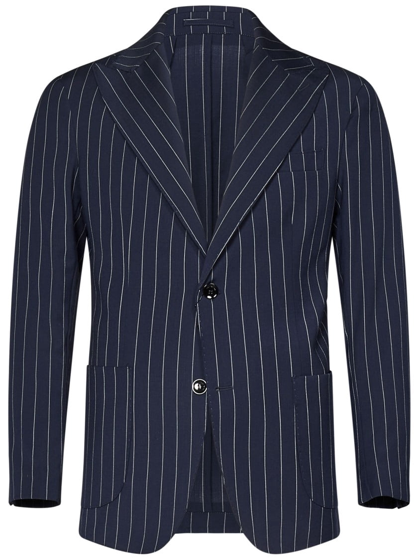 Michael Coal Navy Wool Blend Single-Breasted Blazer (Men's) - Walmart.com