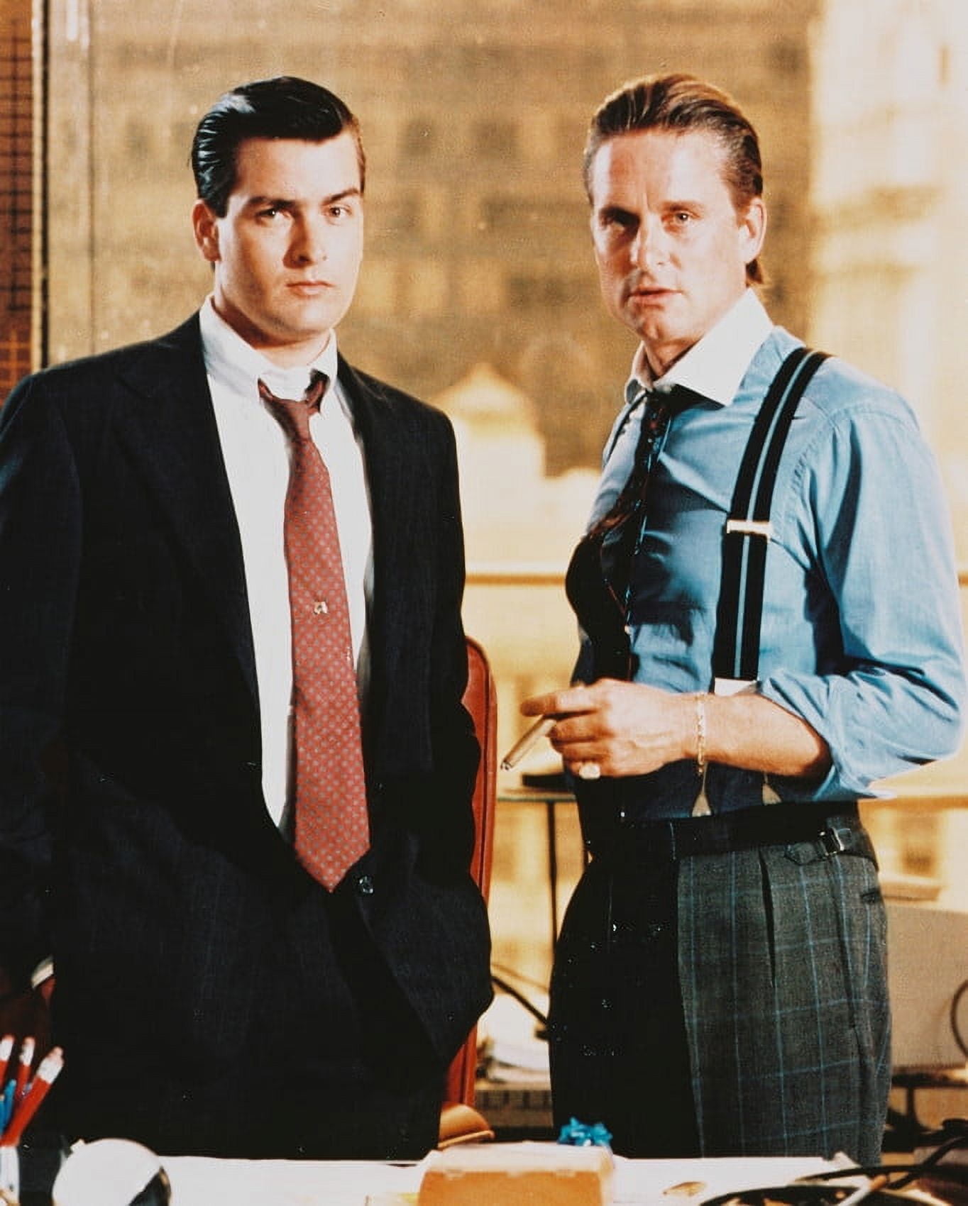 Michael Douglas Charlie Sheen Wall Street 24X36 Classic Hollywood ...